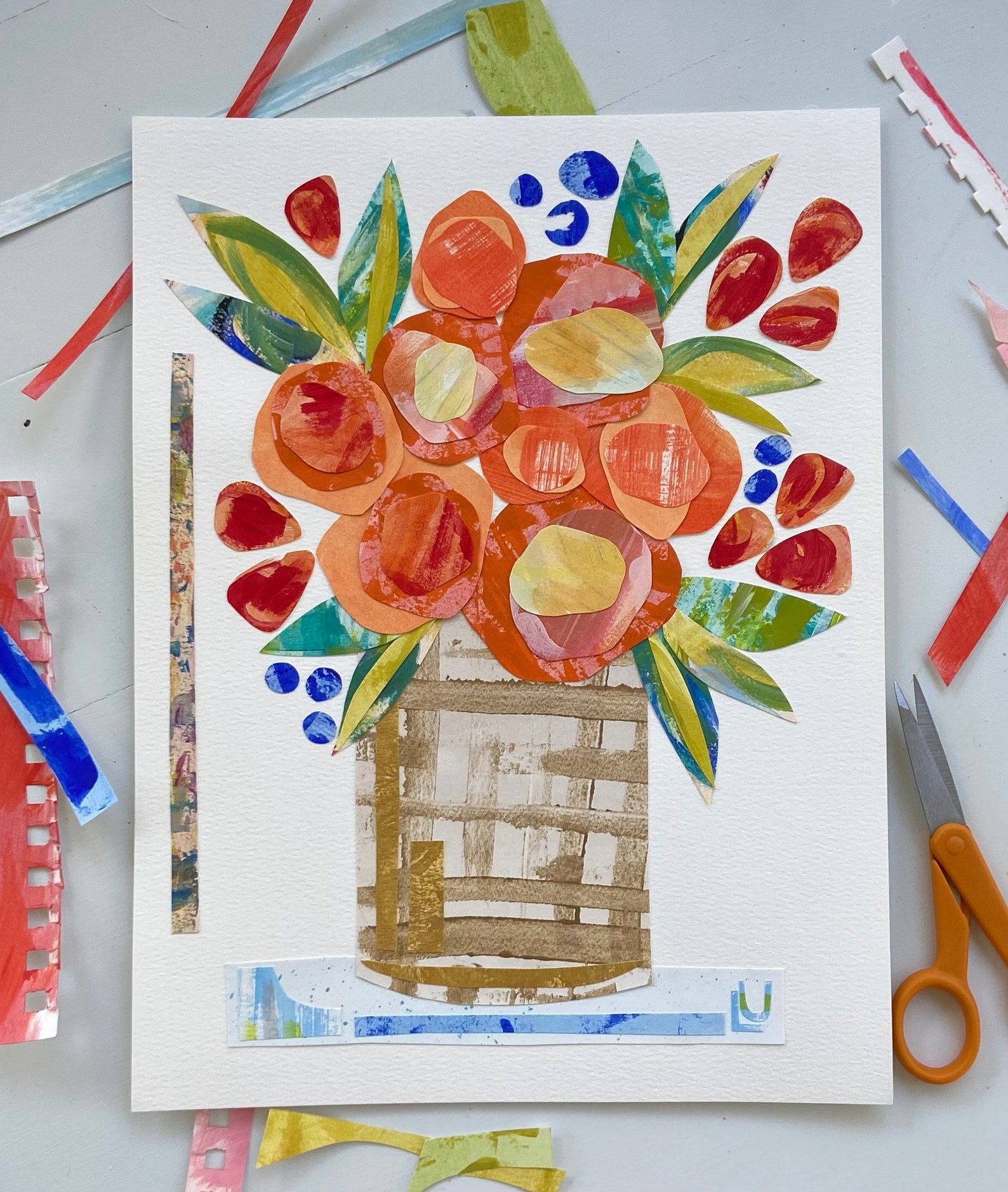 ORIGINAL Collage-handmade Collage Art-abstract Floral Collage - Etsy