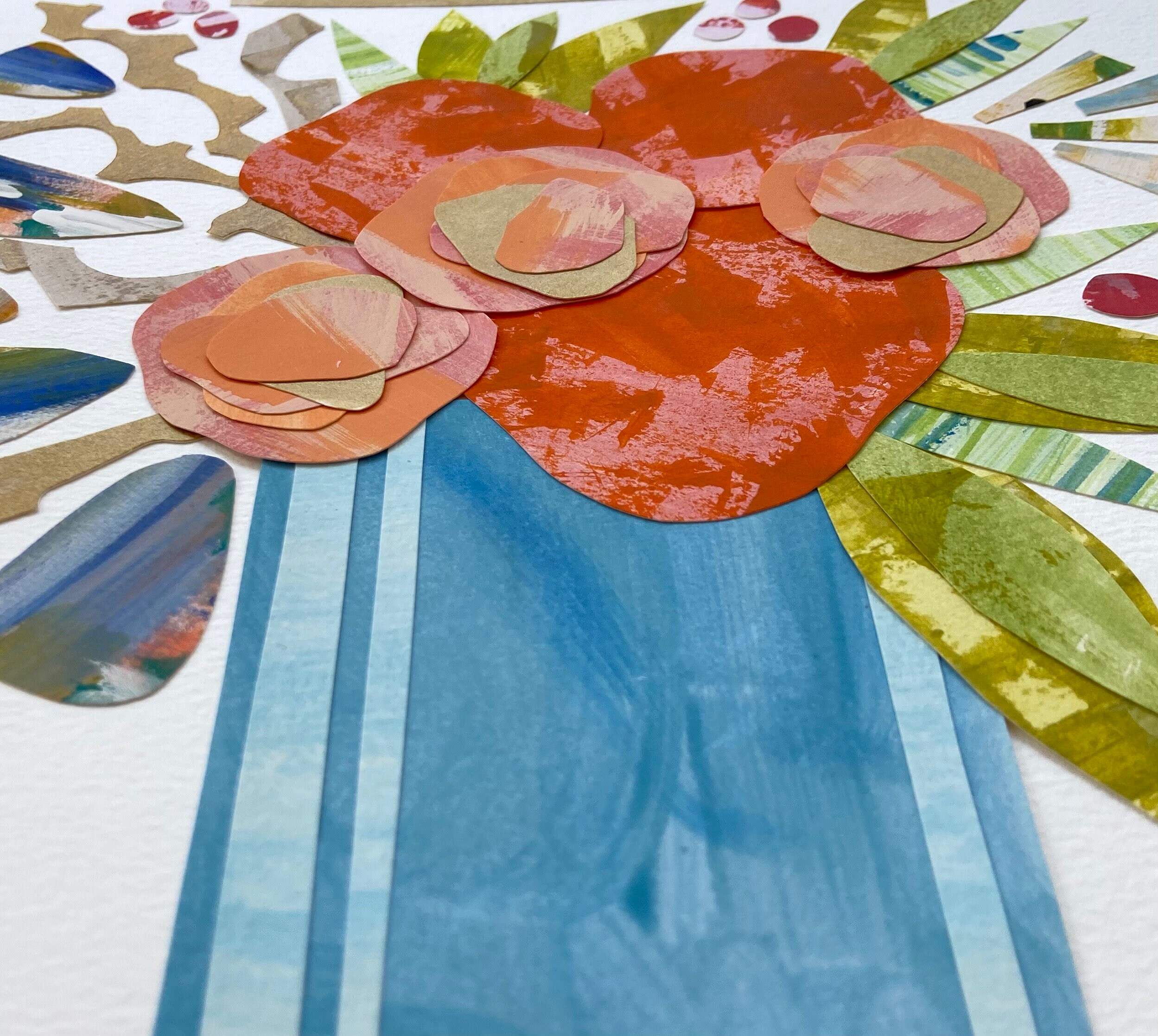 ORIGINAL Collage-handmade Collage Art-abstract Floral Art - Etsy