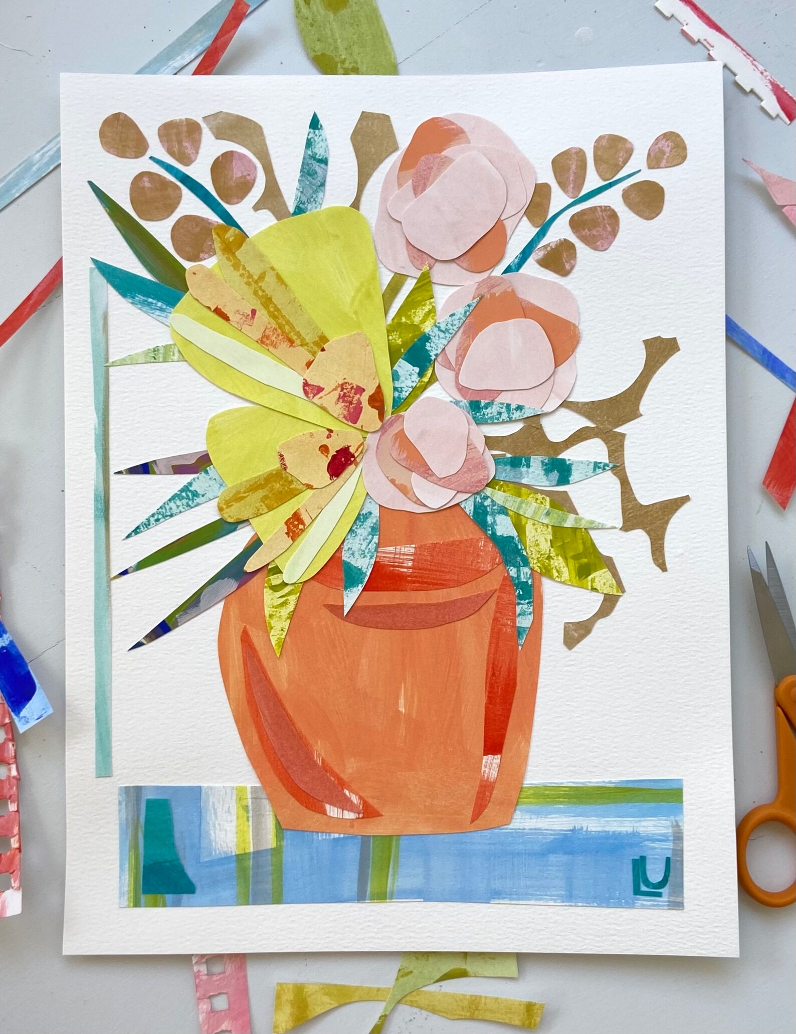 ORIGINAL Collage-handmade Collage Art-abstract Floral Collage Art - Etsy