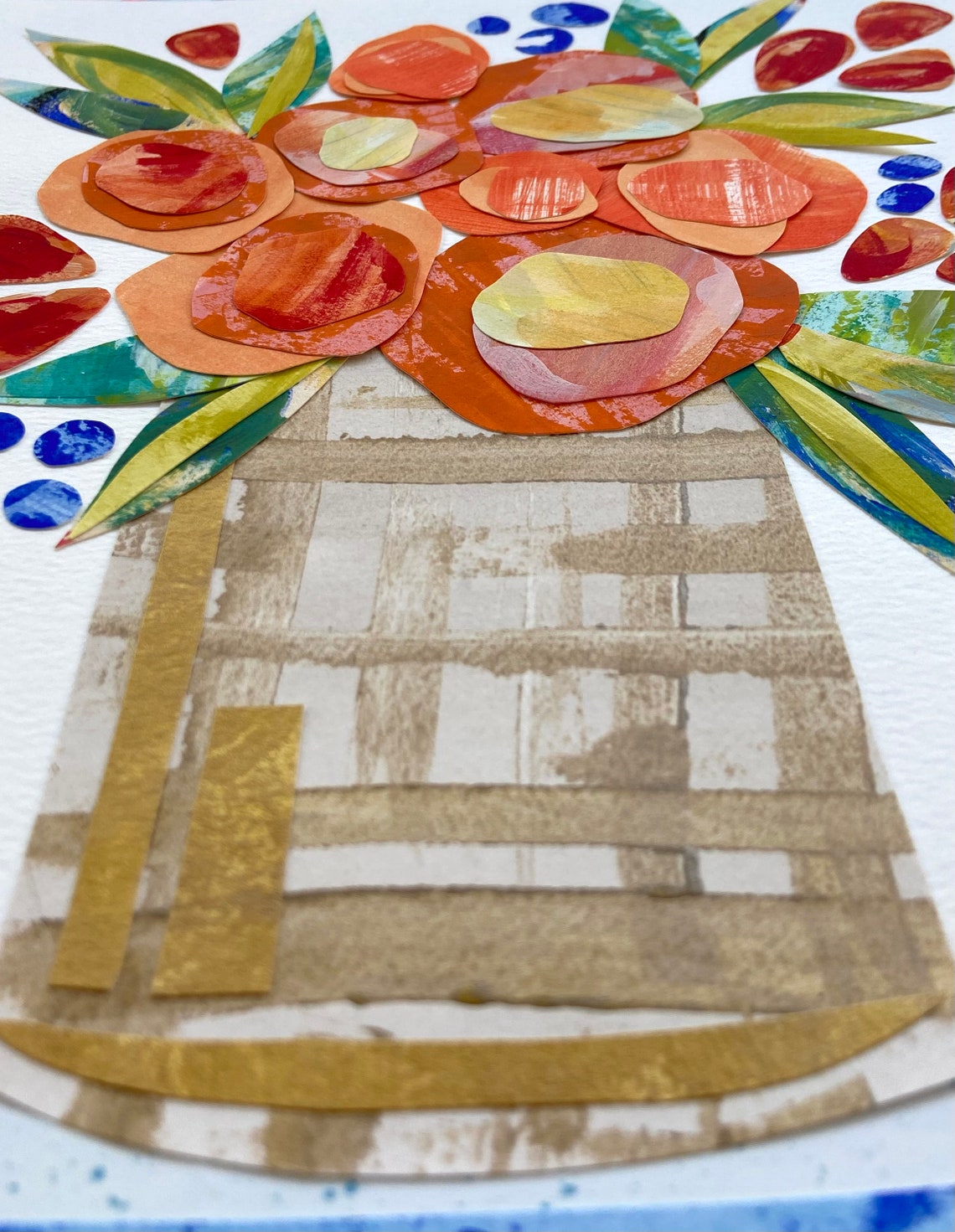 ORIGINAL Collage-handmade Collage Art-abstract Floral Collage - Etsy