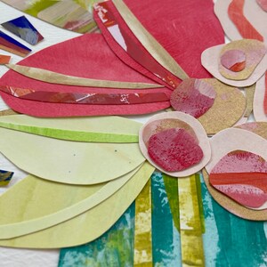 ORIGINAL Collage-handmade Floral Art-abstract Floral Collage - Etsy
