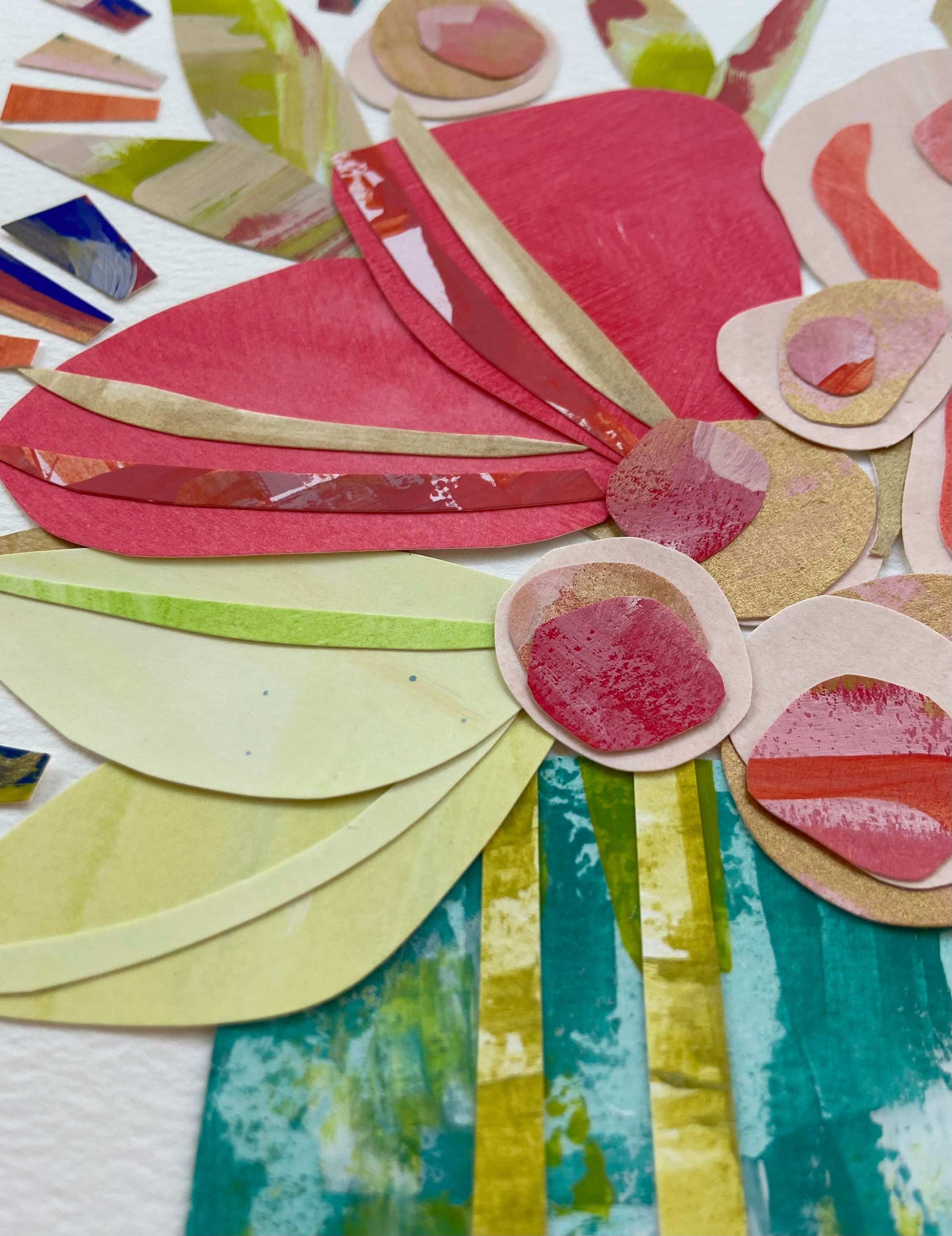 ORIGINAL Collage-handmade Floral Art-abstract Floral Collage - Etsy