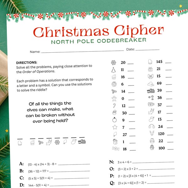 Math Worksheet Puzzle - Etsy