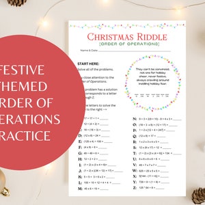 Christmas Worksheet No Prep Order of Operations Math Practice ...