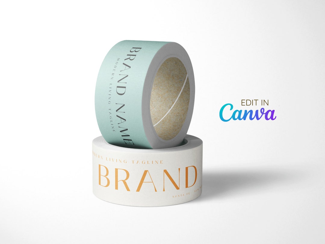 Packaging Tape Logo Custom Kraft Packing Tape Editable Template for ...