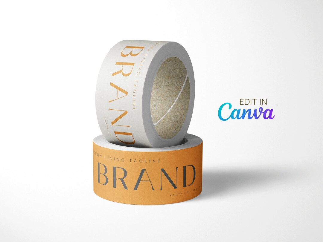 Packaging Tape Logo Custom Kraft Packing Tape Editable Template for ...