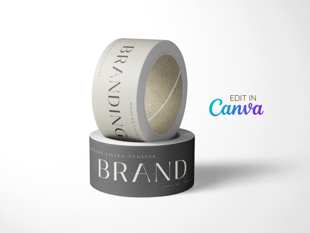 Packaging Tape Logo Custom Kraft Packing Tape Editable Template for ...
