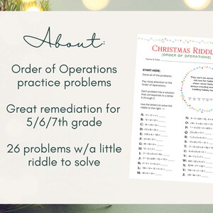 Christmas Worksheet No Prep Order of Operations Math Practice ...