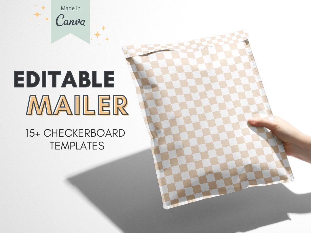 Bubble Mailer Template Checkered Poly Mailer Customizable - Etsy