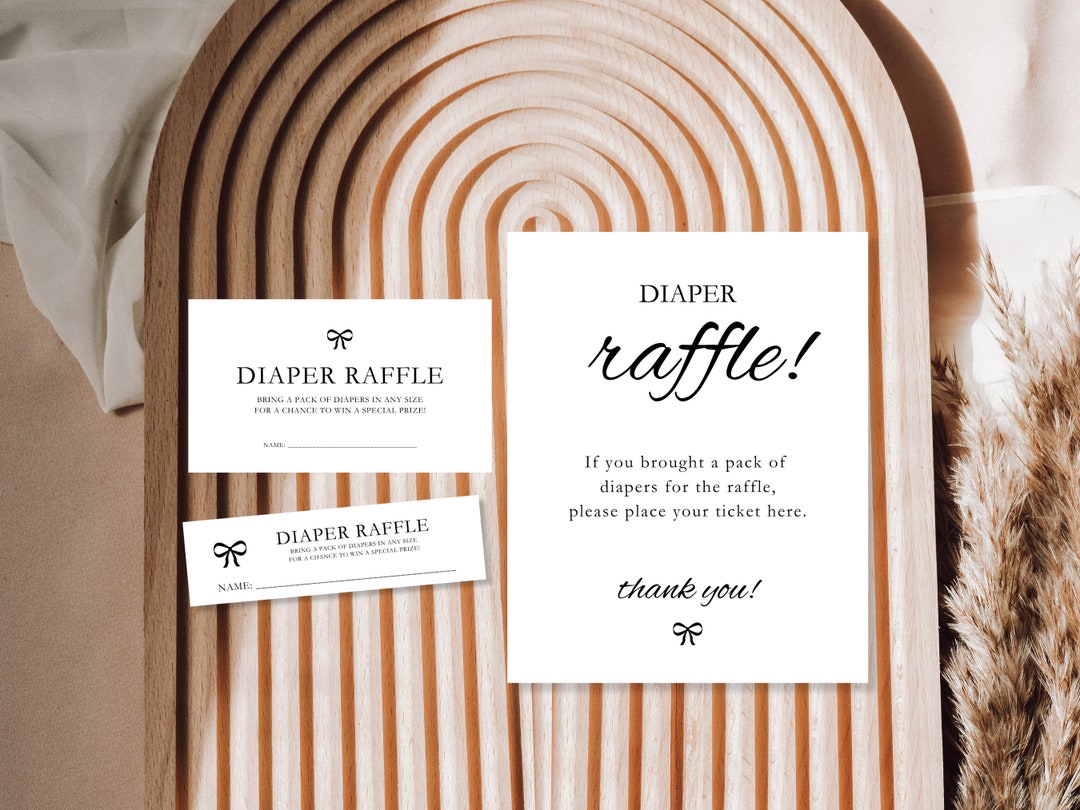 Diaper Raffle Tickets and Diaper Raffle Sign Editable Diaper Raffle ...