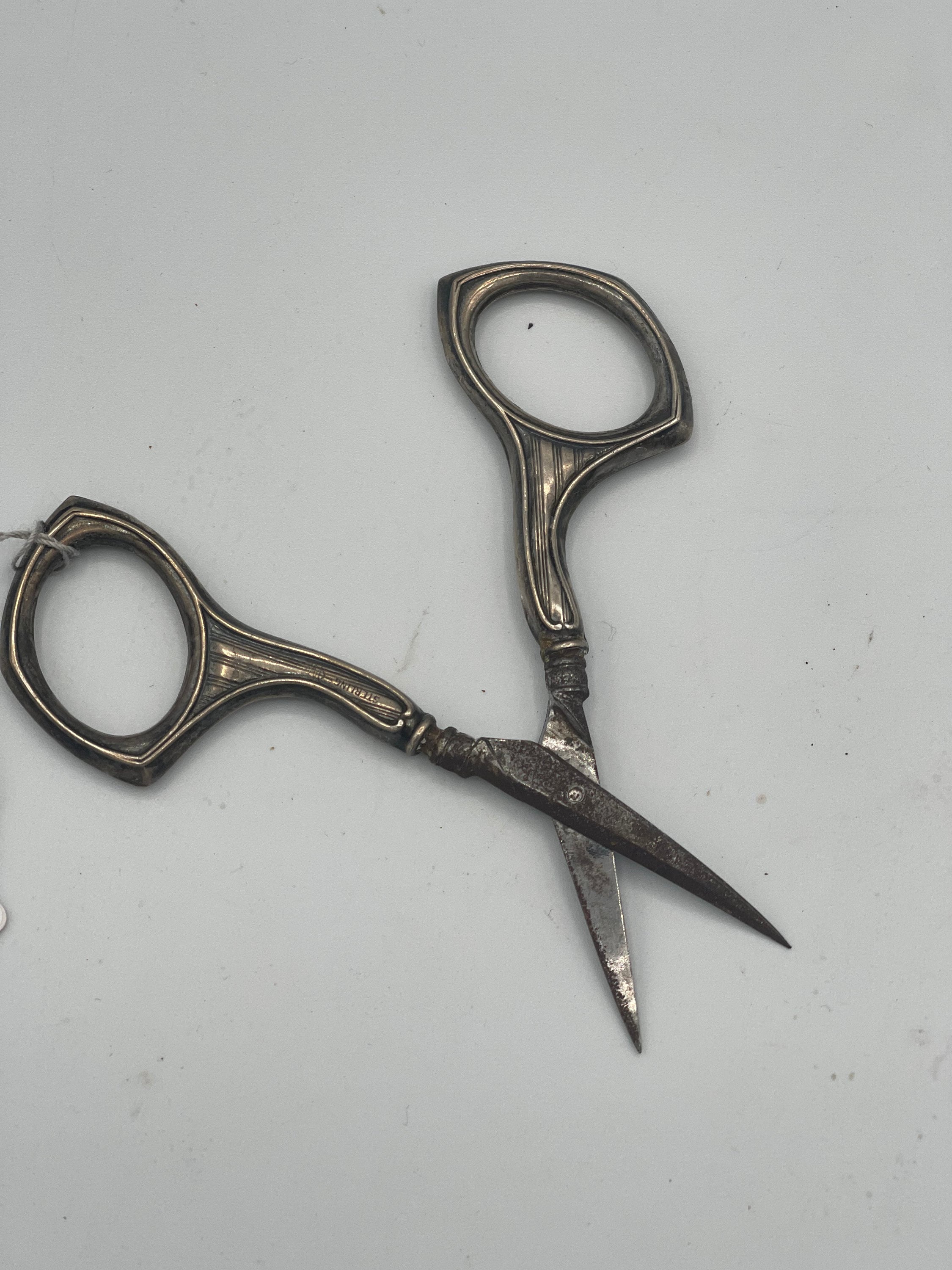 Vintage Silver Curved Tip Scissors - Etsy