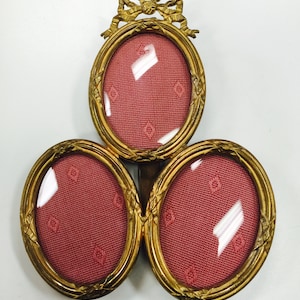 Vintage Triple Oval Brass Frame - Etsy