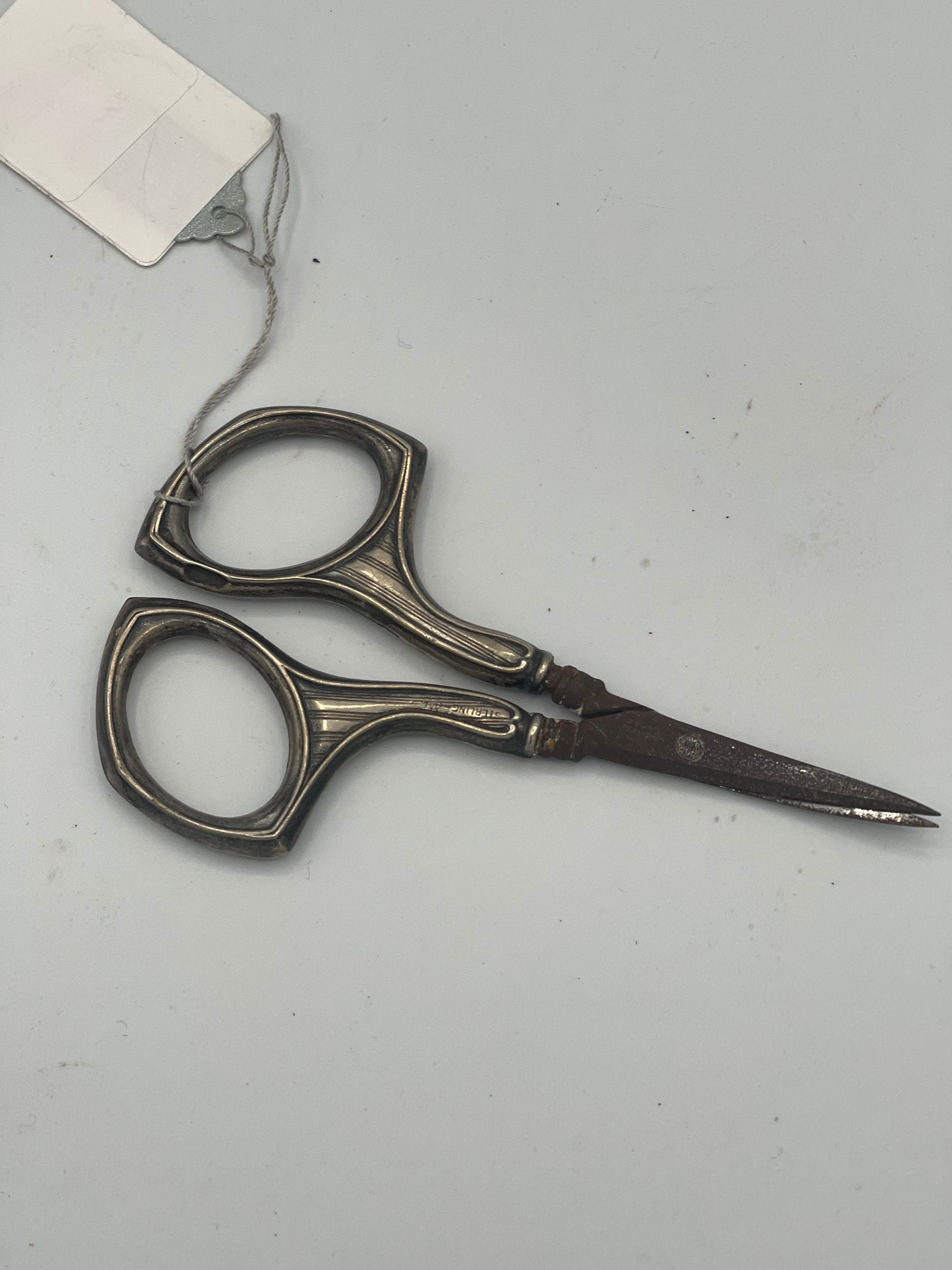 Vintage Silver Curved Tip Scissors - Etsy