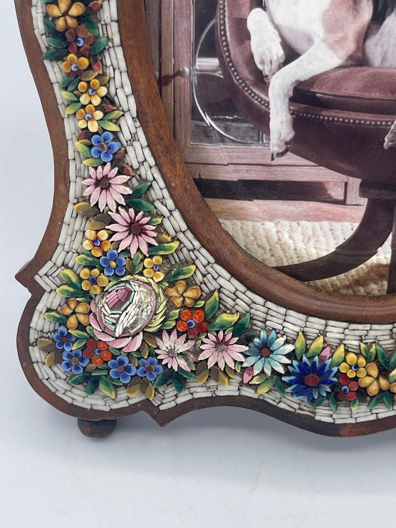 Vintage Millefiori Italian Picture Frame W/ Raised Flowers - Etsy