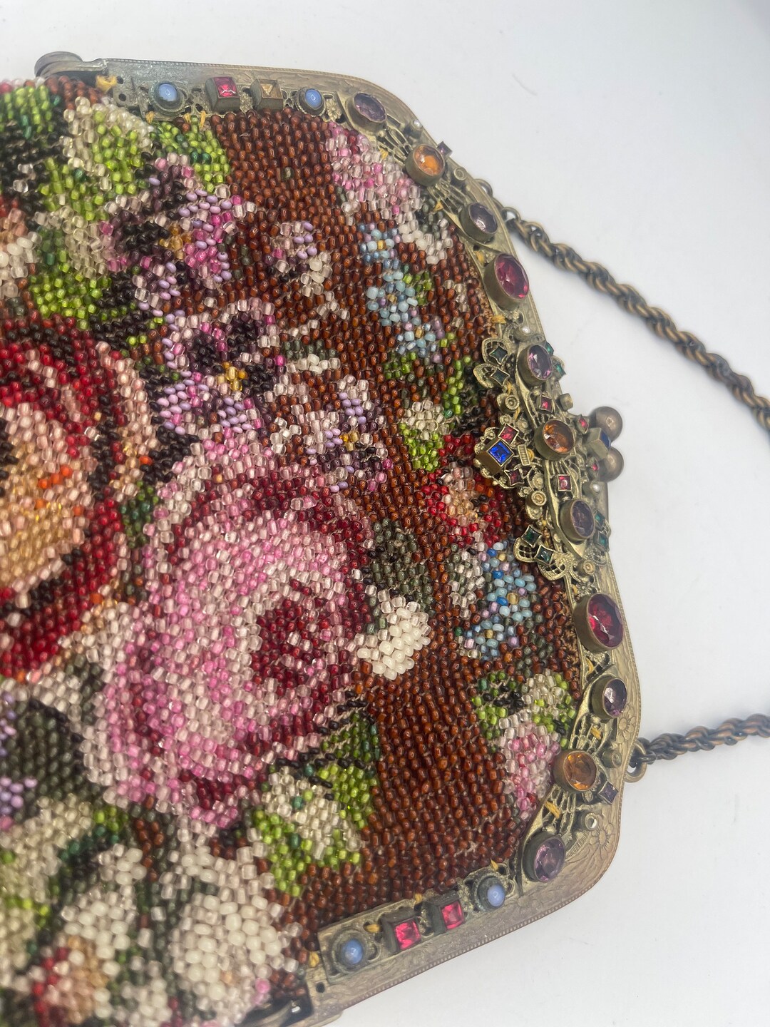 Vintage Jeweled Top Beaded Purse - Etsy