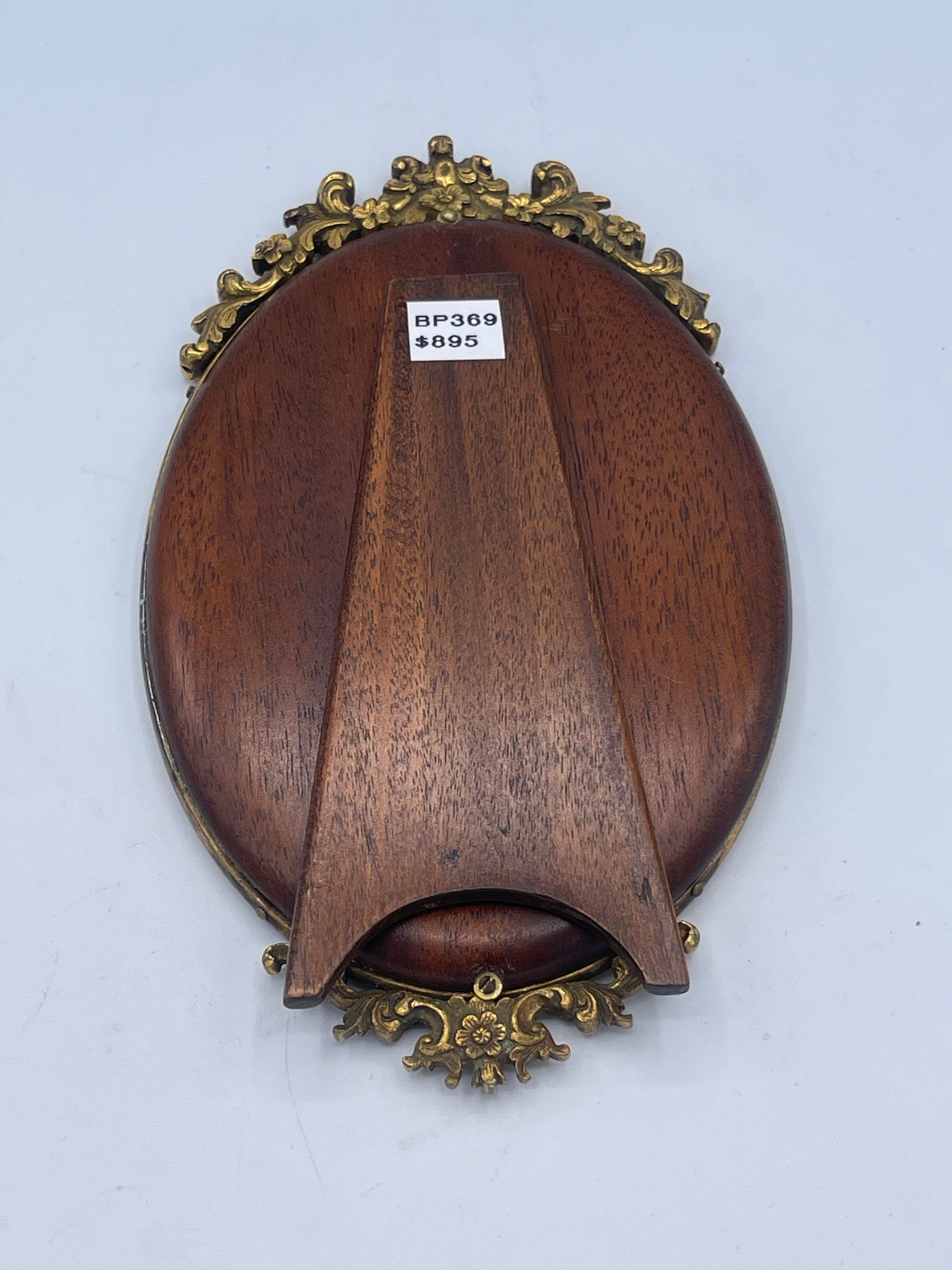 Vintage Blue Enamel Oval Frame on Bronze - Etsy