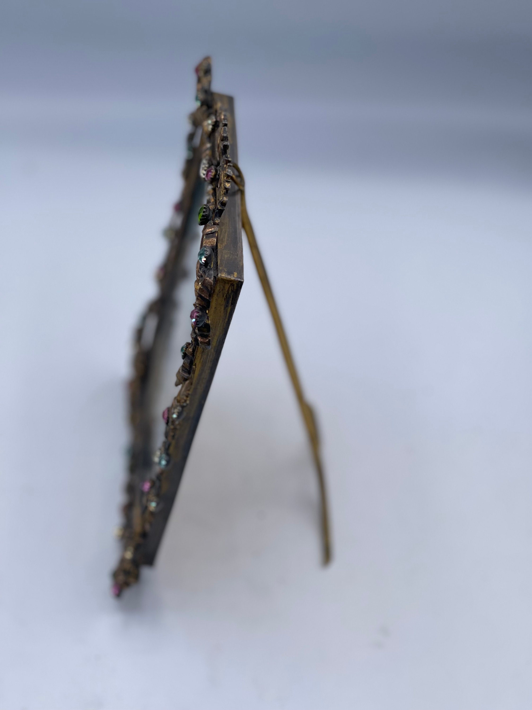 Vintage Jeweled Frame W/ Bows and Colored Stones - Etsy