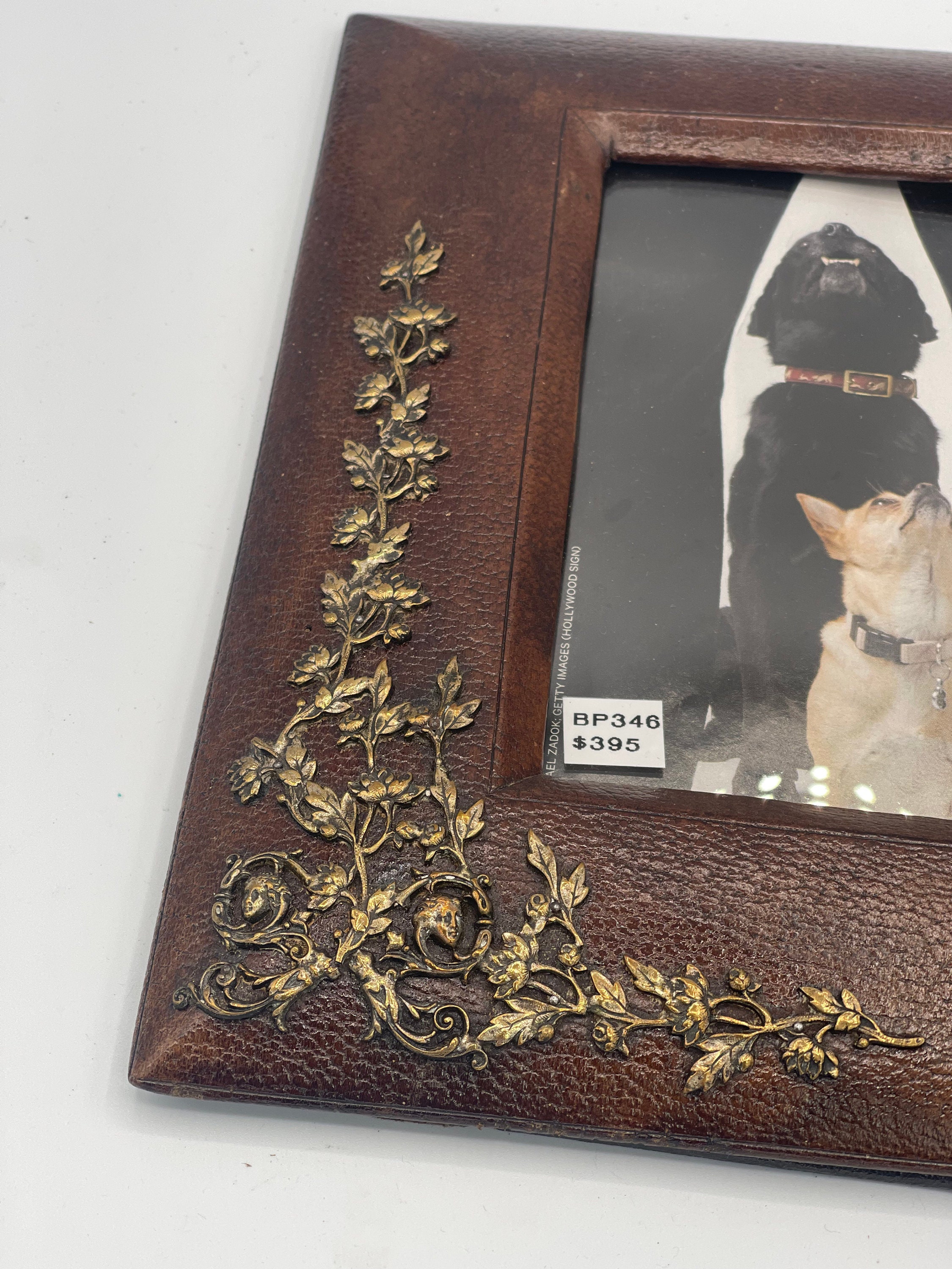 Vintage Leather W Brass Accents Picture Frame - Etsy