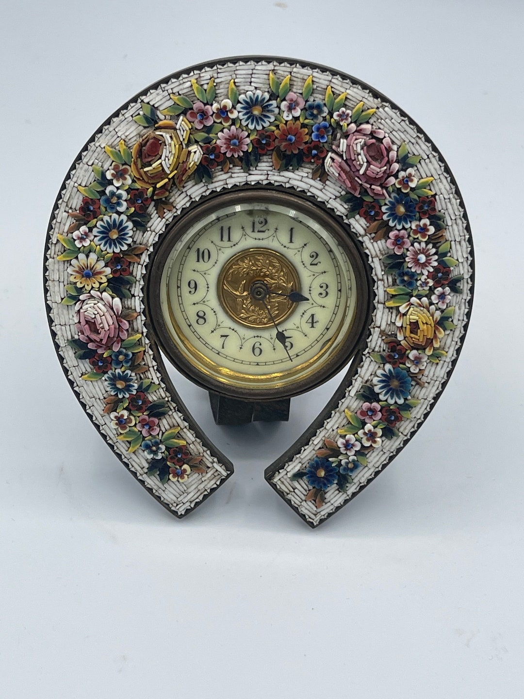 Vintage Italian Mosaic Horseshoe Clock Ca 1890-1900 - Etsy