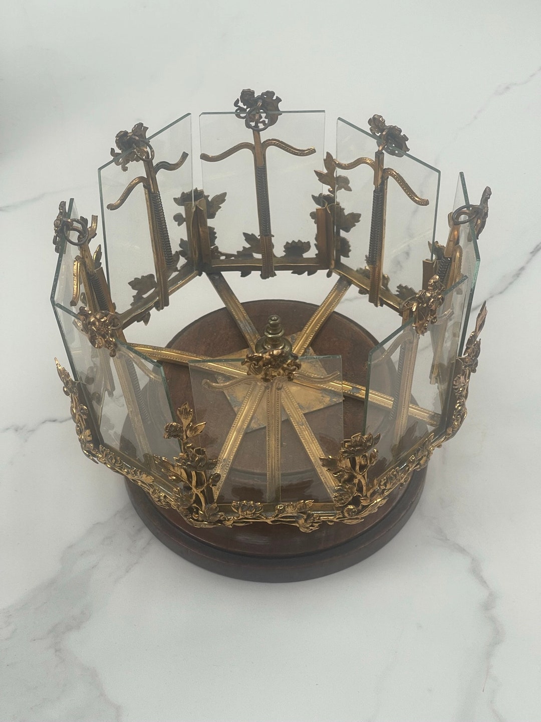 Vintage 8 Photo Brass Carousel Frame - Etsy