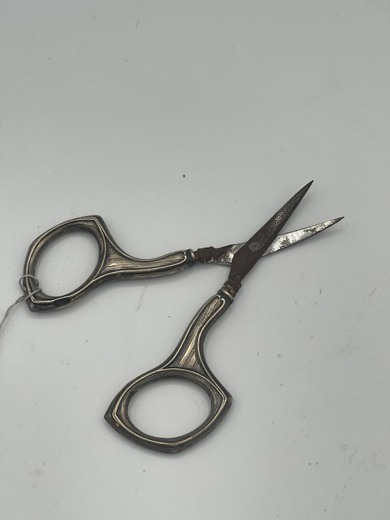 Vintage Silver Curved Tip Scissors - Etsy