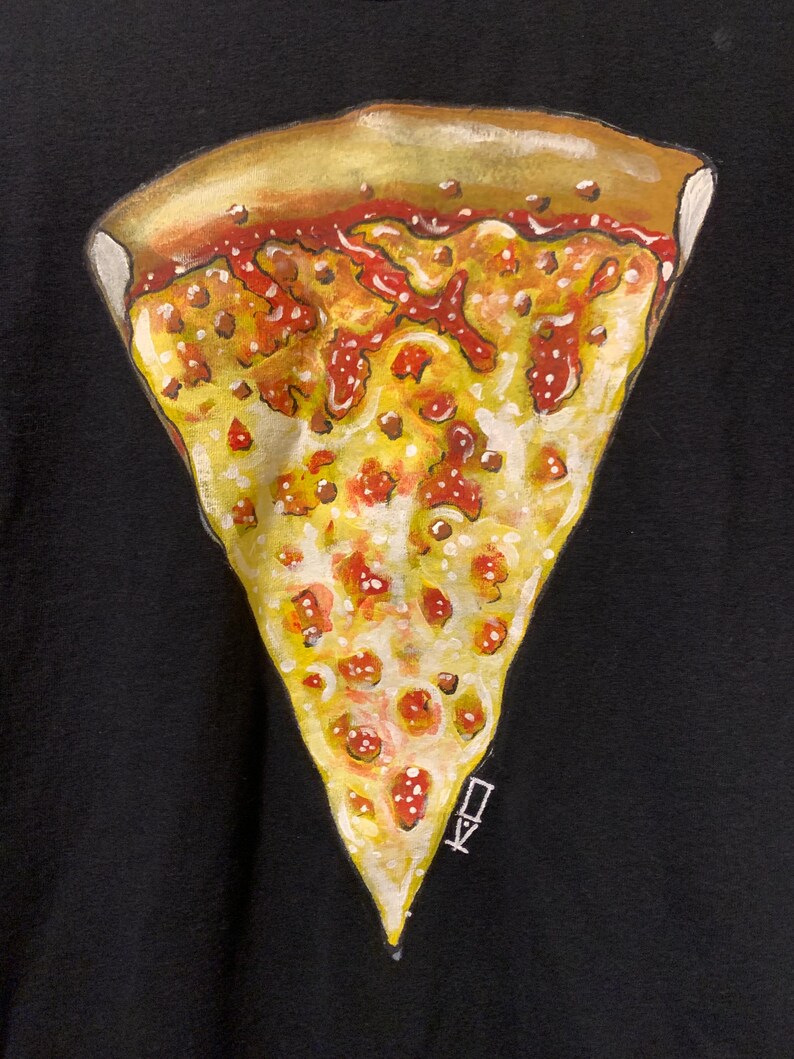 Custom Toppings Pizza Slice Hand Painted Shirt - Etsy