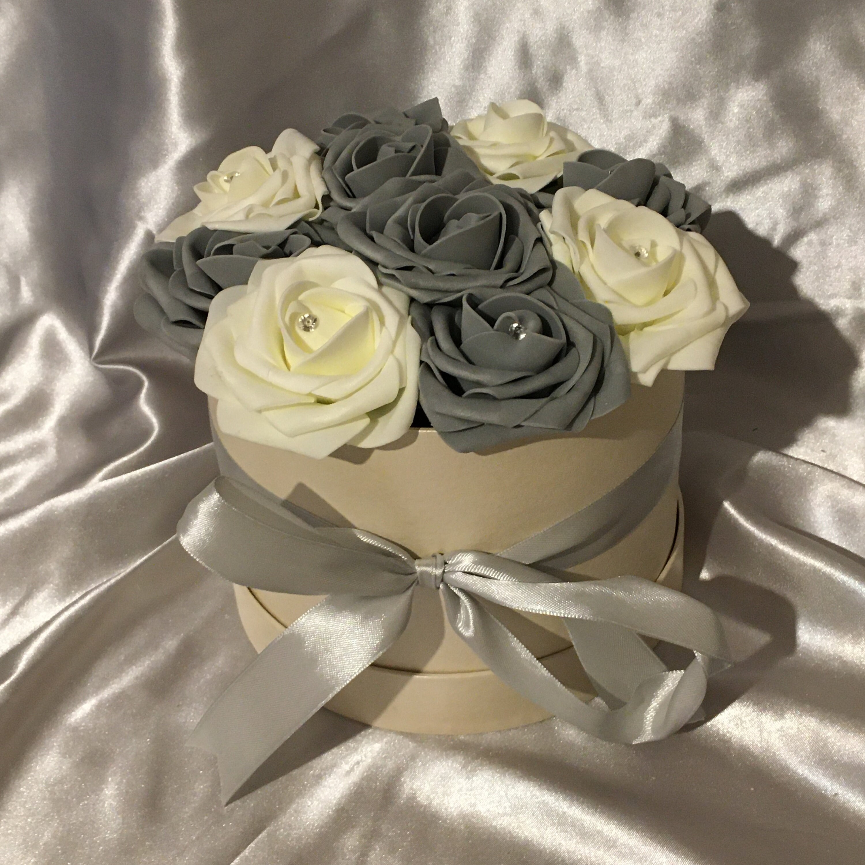 Fake Rose Box in LARGE | Artificial Flower Box Arrangement | Faux Rose ...