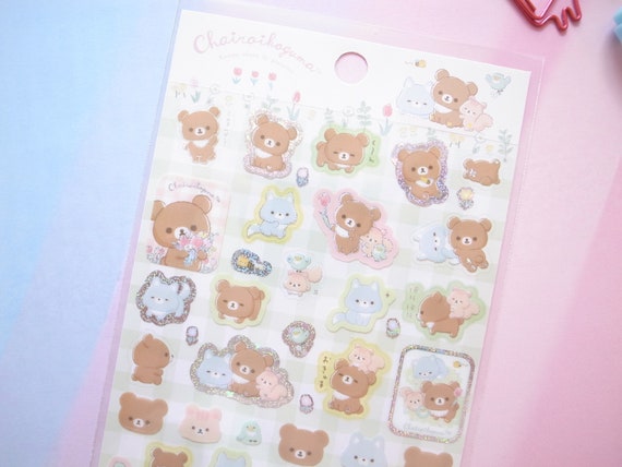Pink Sheet Chairoikoguma sticker sheet Puffy Fabric Craft Supplies ...