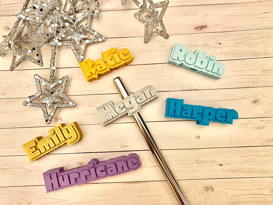 Custom BOLD Name Straw Topper Straw Buddy Straw Kick Straw Decor Party ...