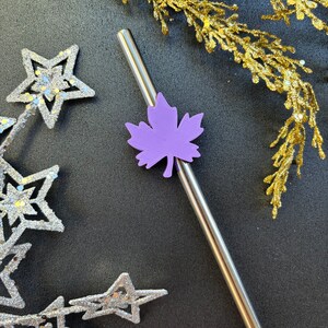Maple Leaf Straw Topper Straw Buddy Straw Charm Straw Decor Straw Slide ...