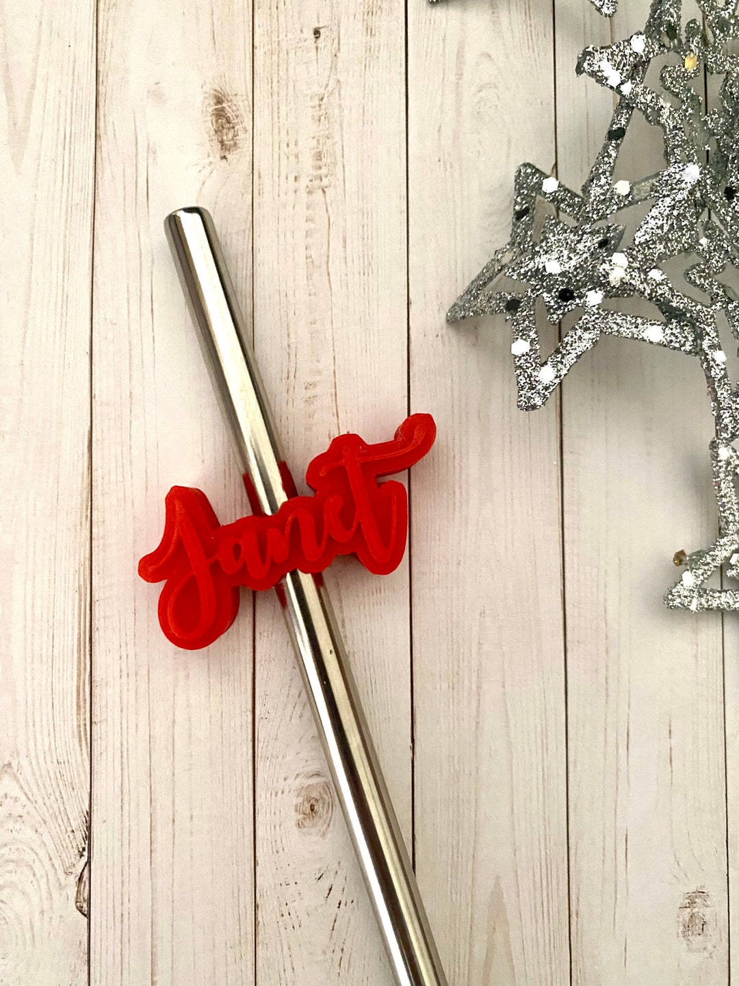 Custom CURSIVE Name Straw Topper Straw Buddy Straw Kick Straw Decor ...