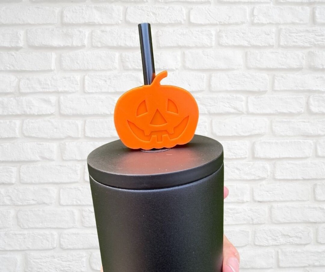 Halloween Pumpkin Straw Topper Straw Buddy - Etsy