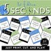 5 Second Rule Printable Game - Family Game Night Trivia - Game Night ...
