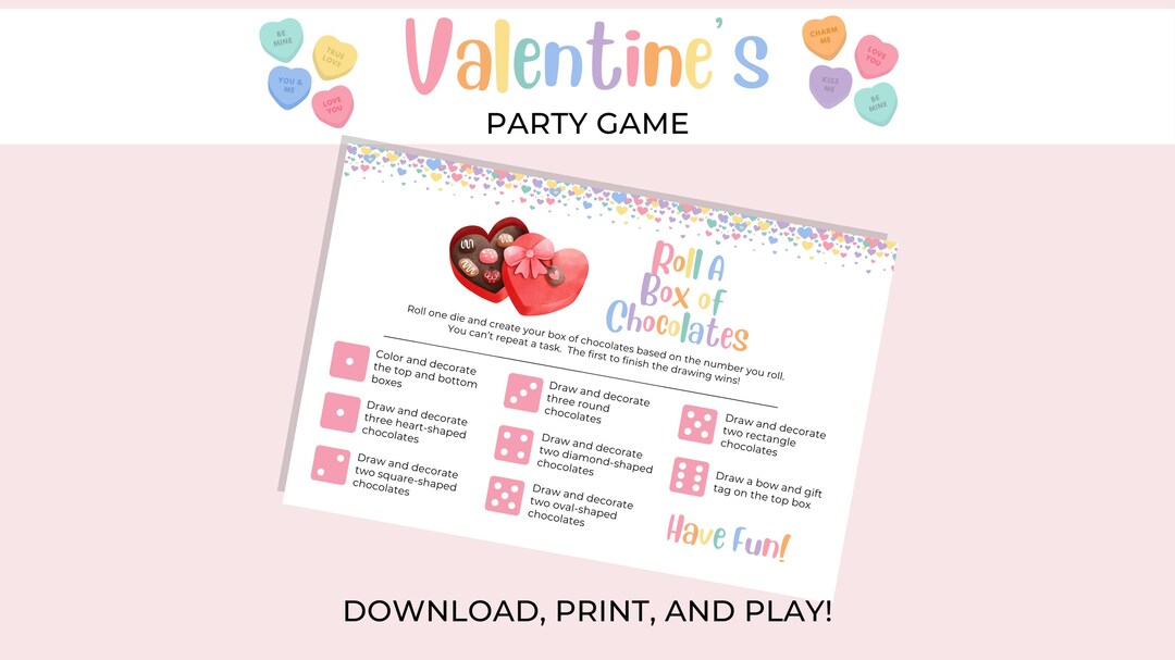 Valentines Day Printable Kids Game - Student Valentines Game ...
