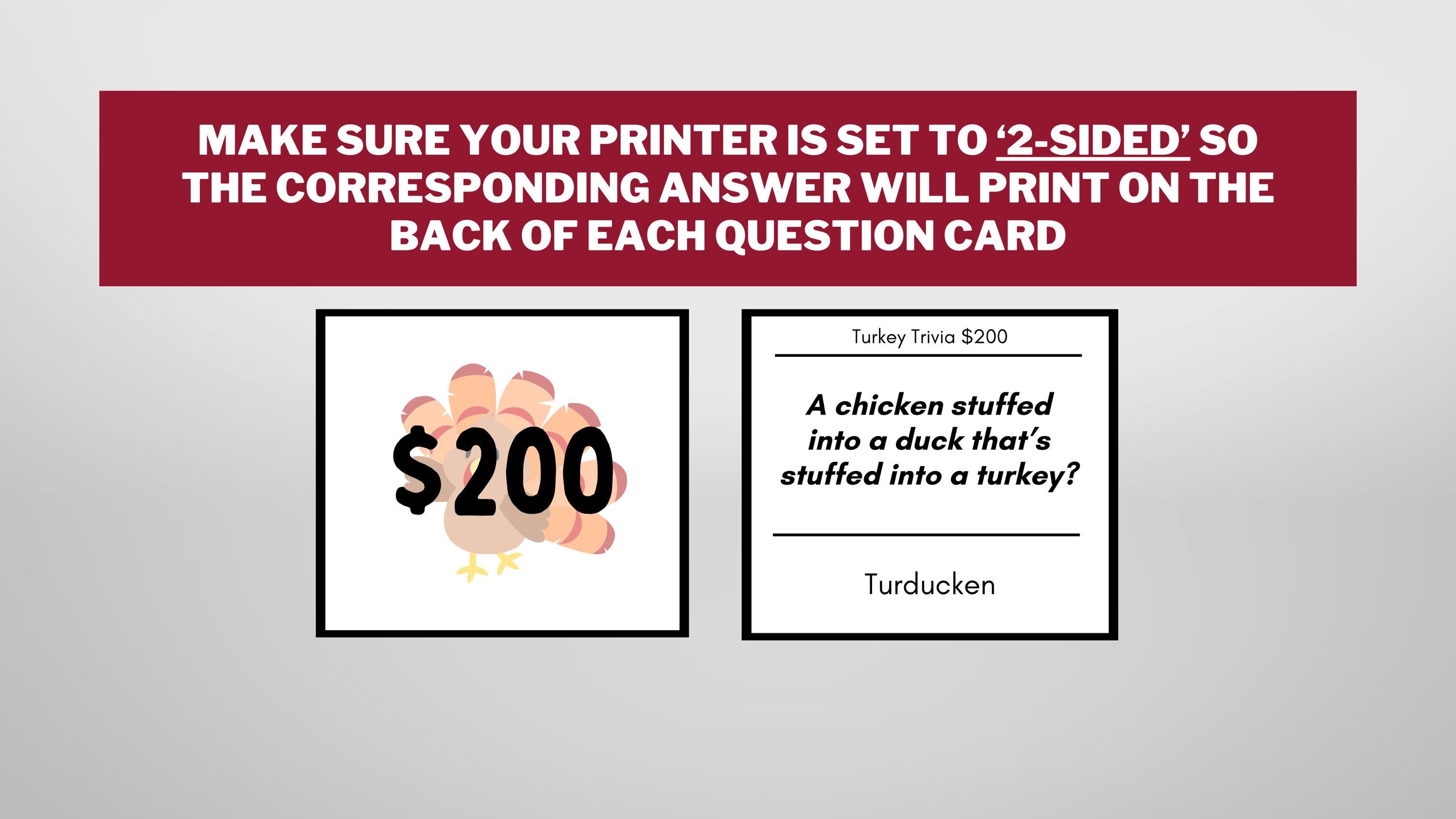 Thanksgiving Jeopardy Game: Large Printable Family Activity - Wall or ...