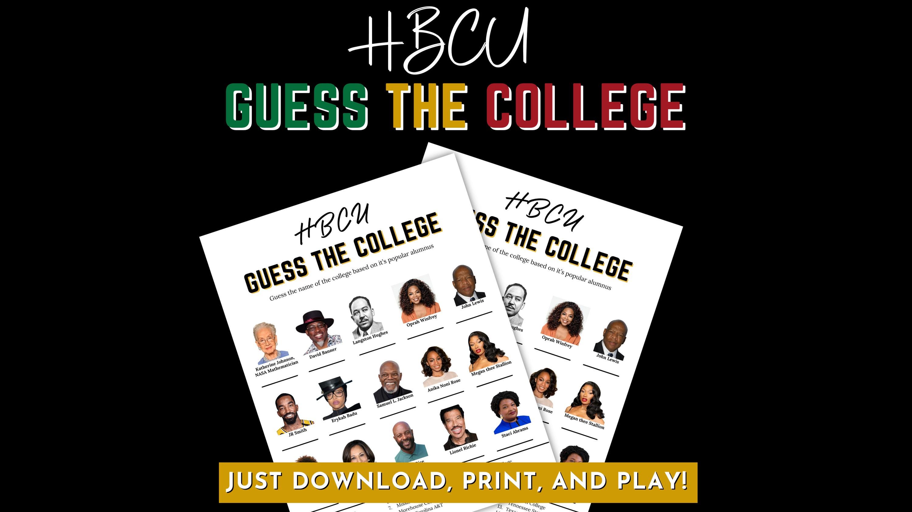 Black Culture Trivia Game: HBCU Guessing Game (printable PDF) - Etsy