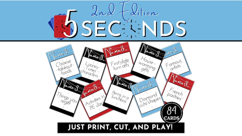 5 Second Rule Game: Printable Adult Party Trivia (instant Download) - Etsy