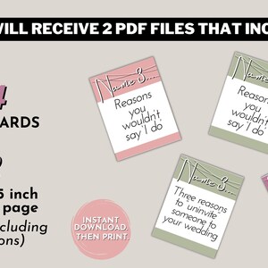 Bridal Shower 5-second Printable Game - Wedding 5-second Trivia Game ...