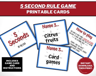 5 Second Rule Printable - Etsy