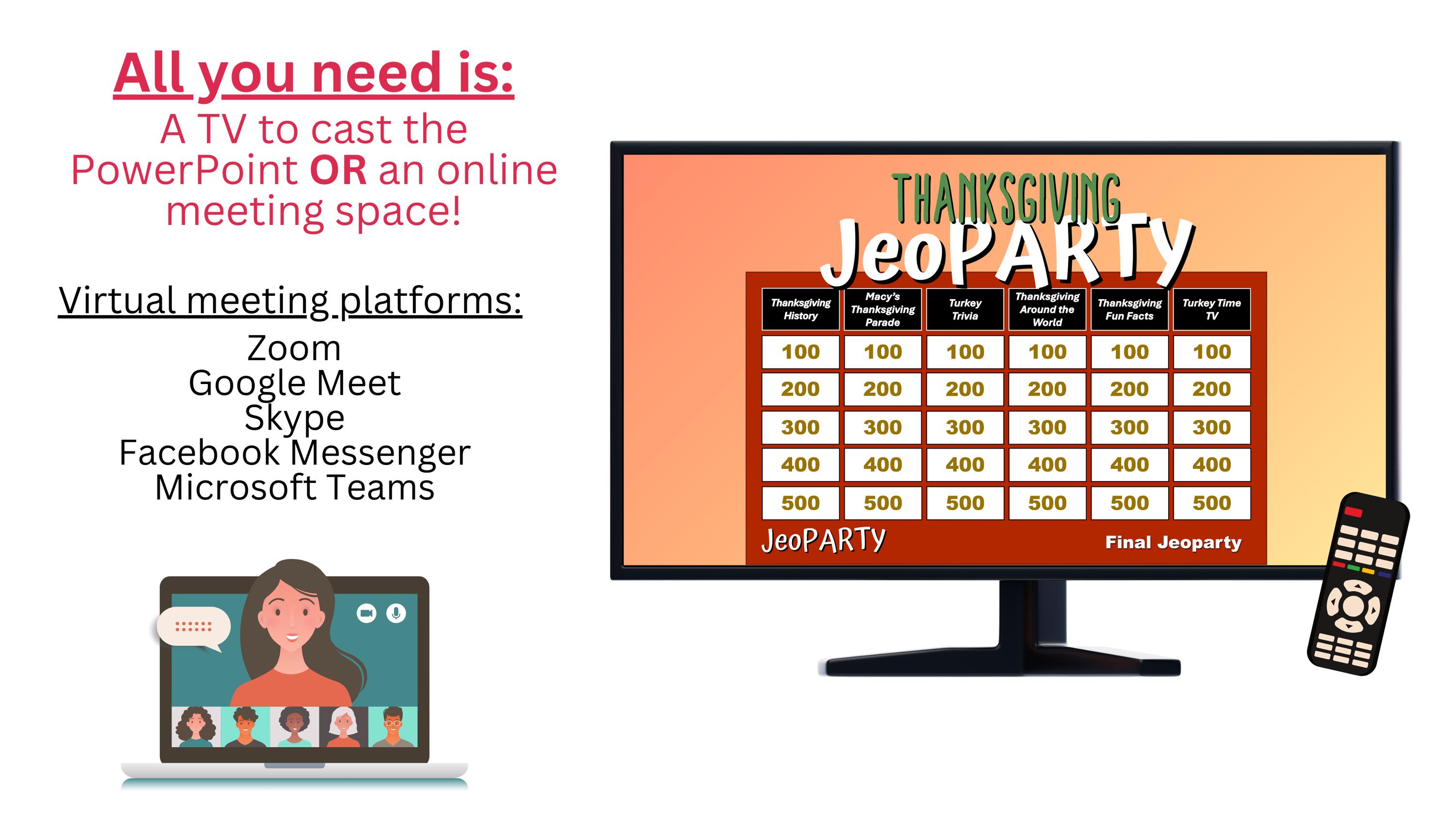 Thanksgiving Jeopardy Game: Powerpoint Trivia for Families (PDF ...