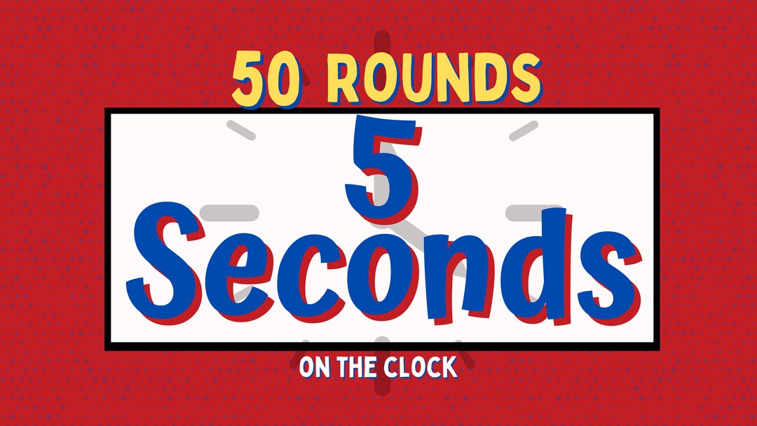 5 Second Rule Game Printable, Virtual Party Game for Adults & Kid, Zoom ...