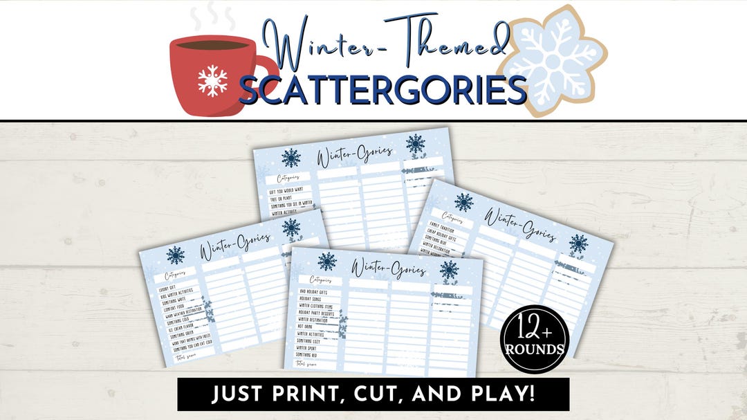 Scattergories Game: Printable Winter Holiday Activity (PDF Download ...