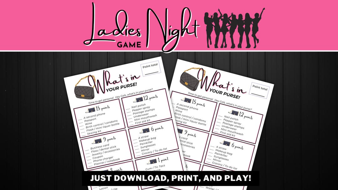 What's in Your Purse? - Printable Purse Game - Ladies Night Printable ...