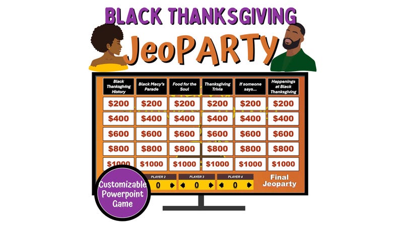 Black Thanksgiving Jeopardy Game: Powerpoint Trivia for Families (PDF ...