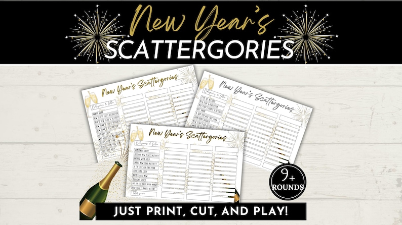 New Year's Scattergories Game: Holiday Printable (PDF Download) - Etsy