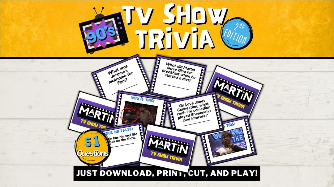 Black 90s TV Trivia: Martin TV Show Game (PDF Download) - Etsy
