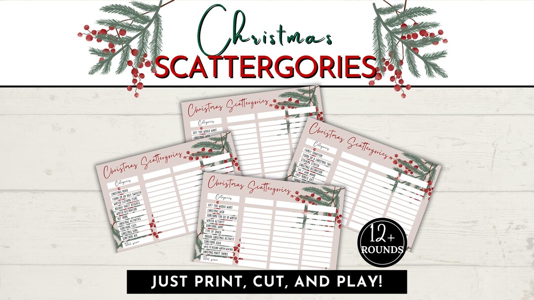 Christmas Scattergories Game: Printable Winter Holiday Activity (PDF ...