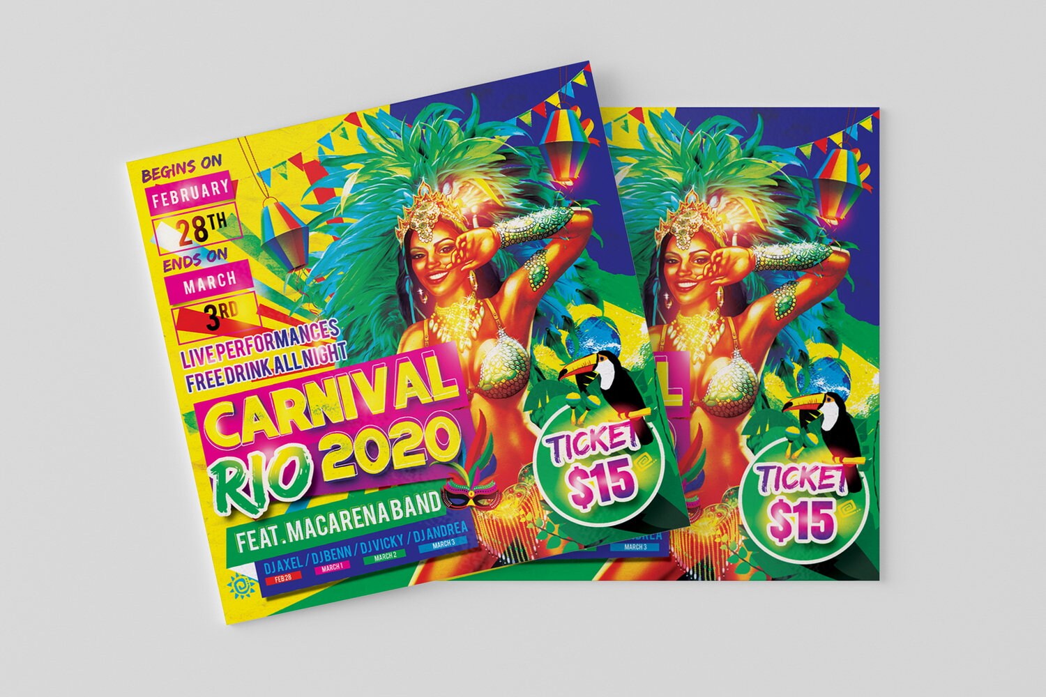 Rio Carnival Flyer DJ Party Flyer Template Flyer Photoshop Design ...