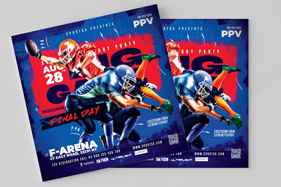 Big Game Football Flyer Design Sports Flyer Template Photoshop Design ...