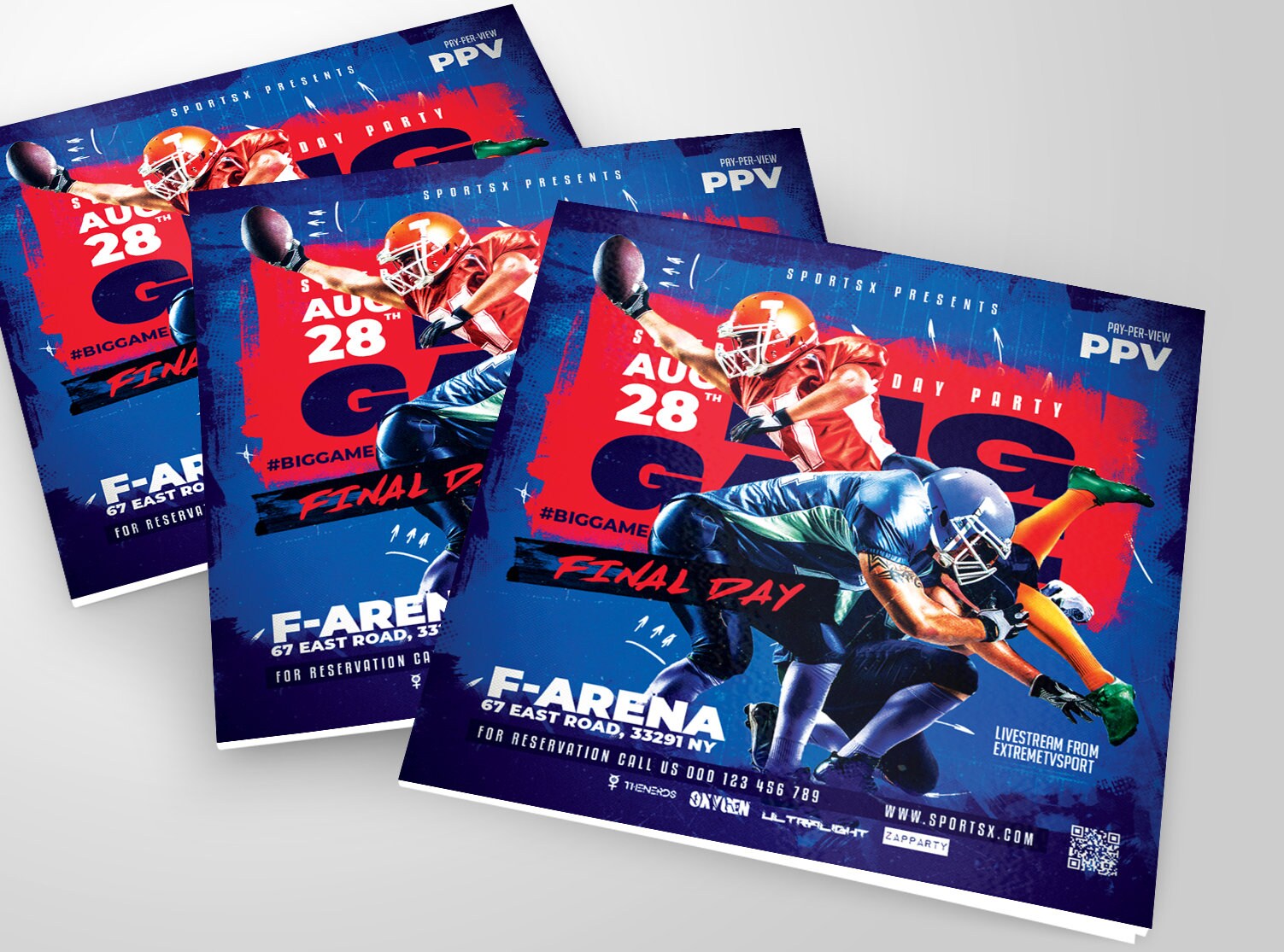Big Game Football Flyer Design Sports Flyer Template Photoshop Design ...